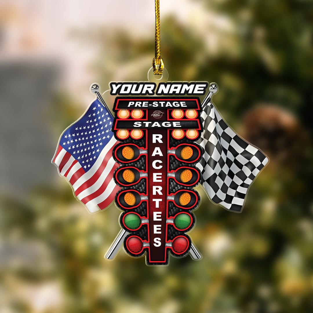 Pre-stage Drag Racing Lights Christmas Ornament 2D, Custom Name ...