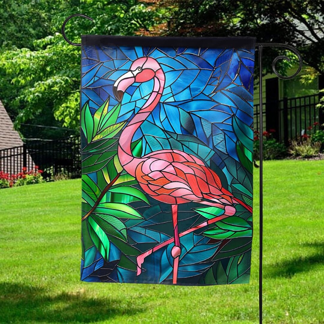Flamingo Garden Flag, Colorful Tropical Summer Yard Art Flag, Beach ...