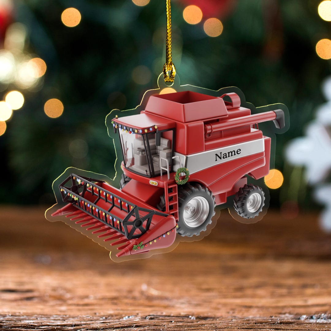 Personalized Combine Harvester 2D FLAT Christmas Ornament, Tractor ...