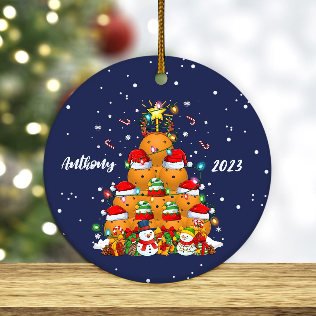 Personalized Pickleball Christmas Tree Ornament 2025, Custom Pickleball ...