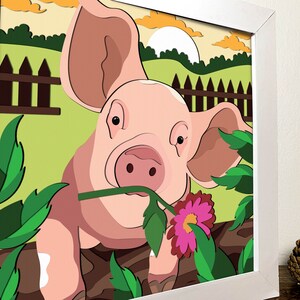 Pig Shadow Box 3D Svg ,Cute Pig 3D Svg ,Cute Pig 3D Svg ,Cute Pig Light ...