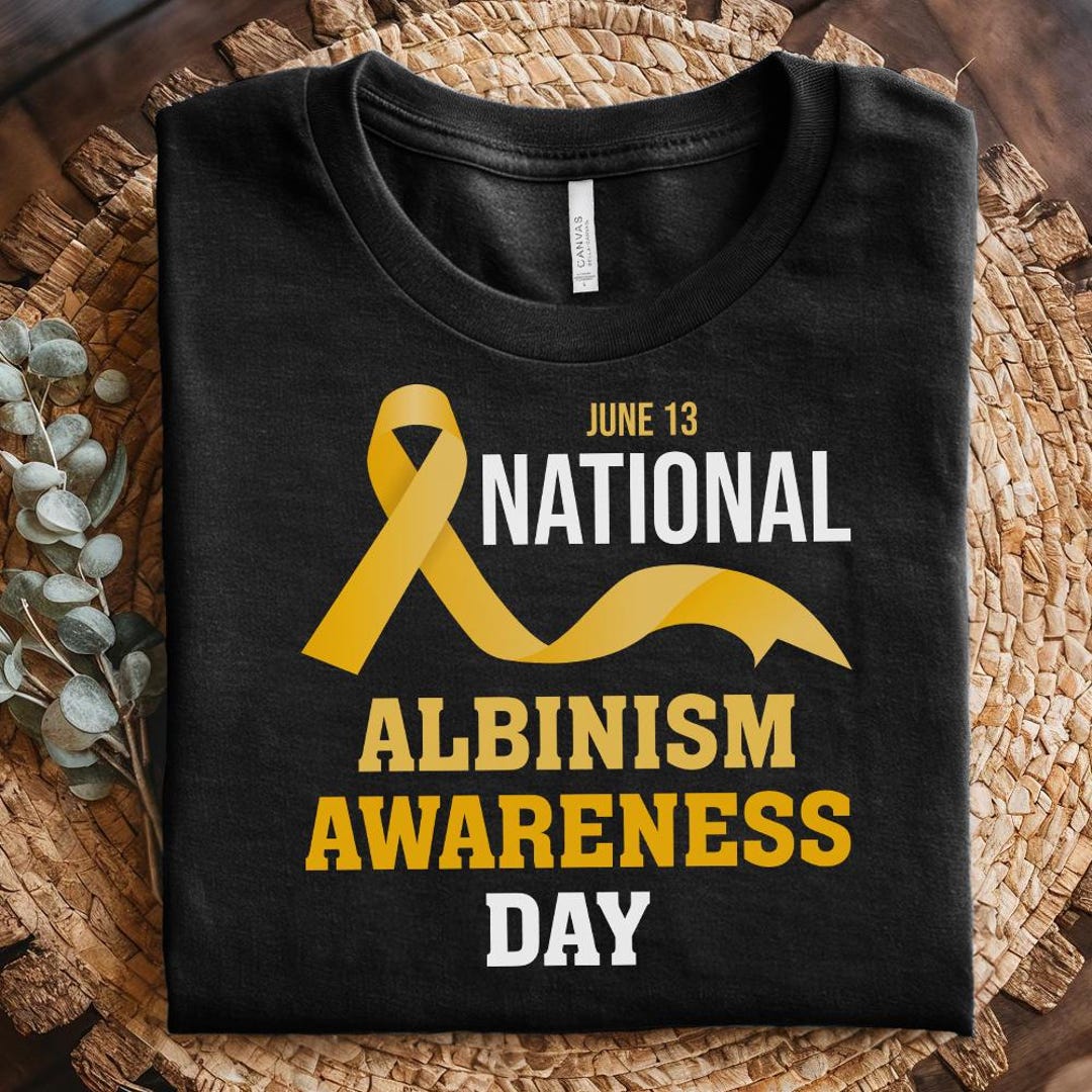 National Albinism Awareness Day Shirt, Yellow Ribbon Support for ...