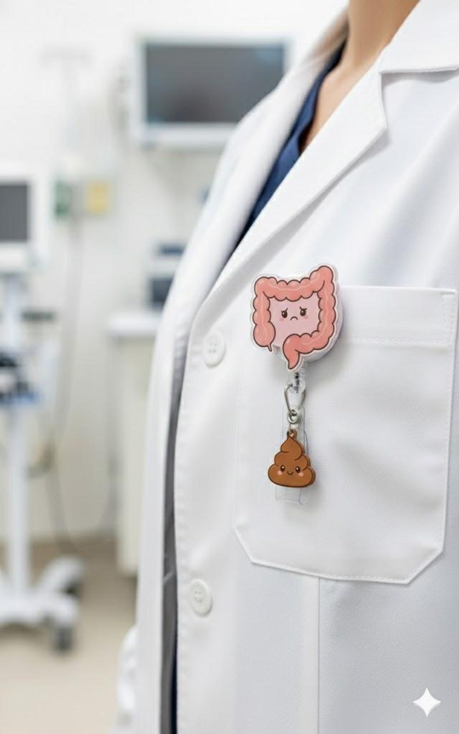 Intestine Shaker Badge Reel/intestine With Poop Badge Reel ...