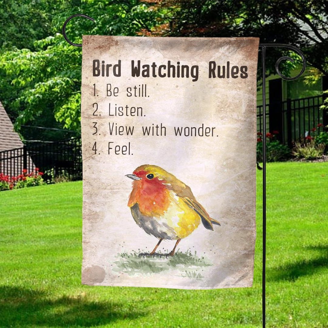 Bird Watching Rules Garden Flag, Bird Watching Gift Bird Watcher, Bird ...