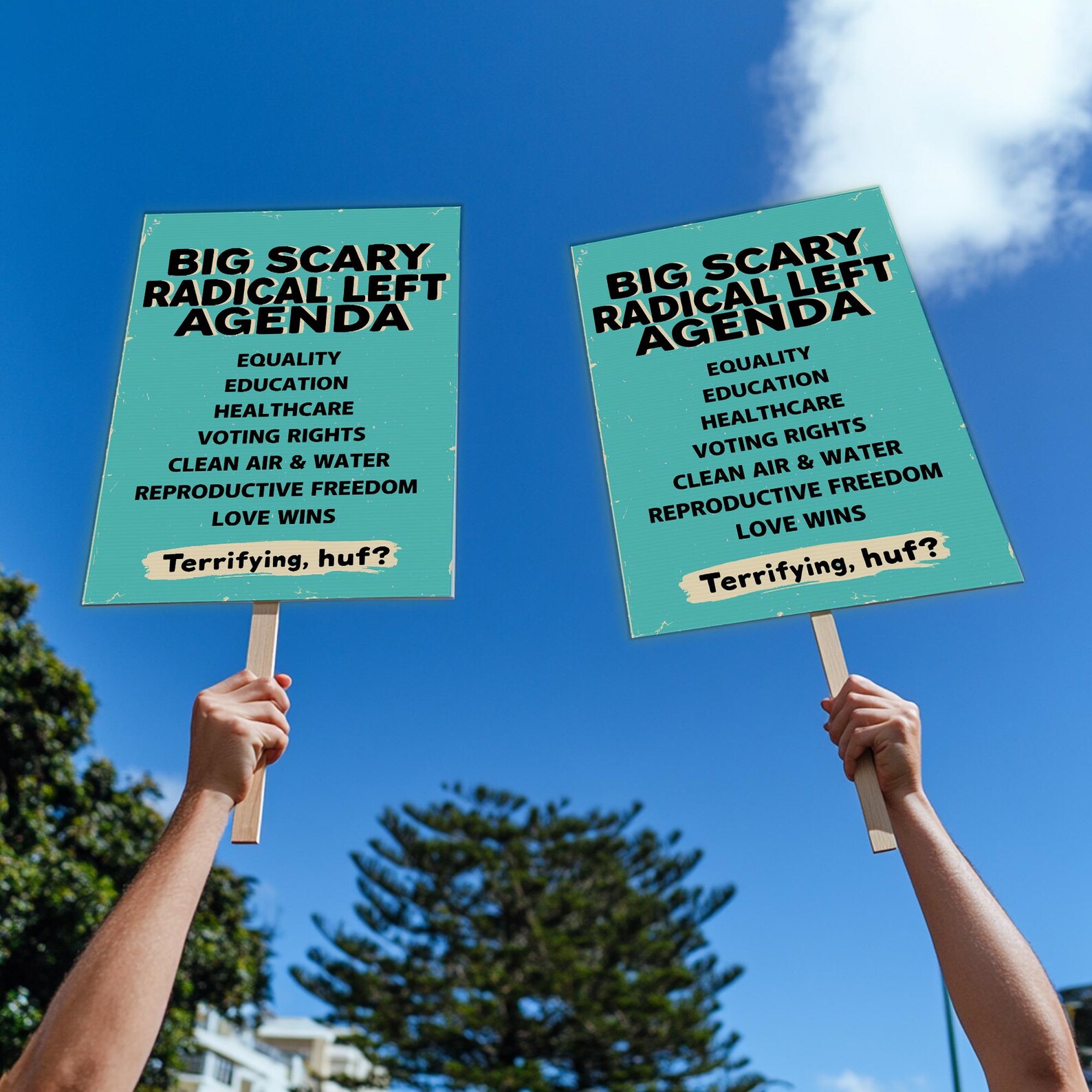 Big Scary Radical Left Agenda Yard Sign, Progressive Political Sign ...