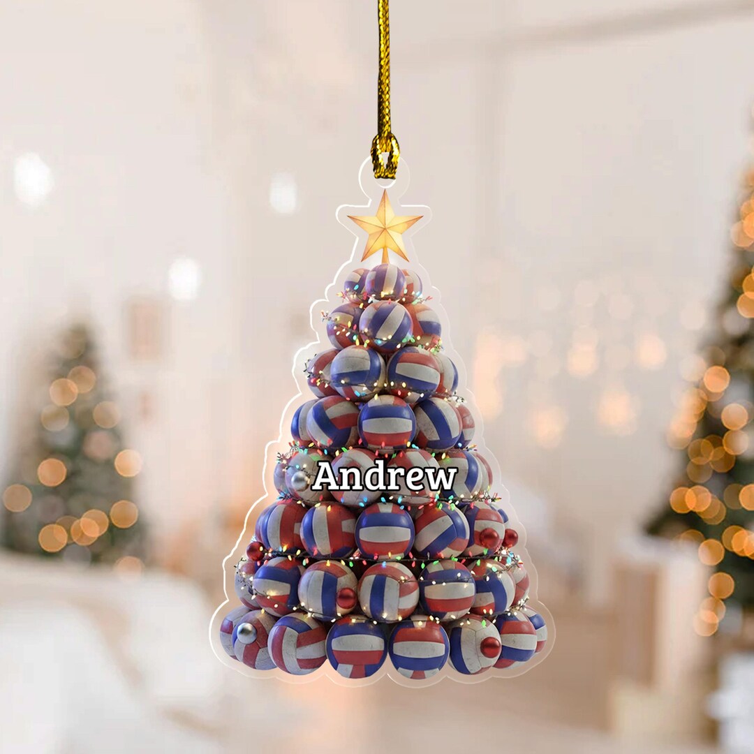 Personalized Volleyball Christmas Tree Ornament: Custom Acrylic Team ...