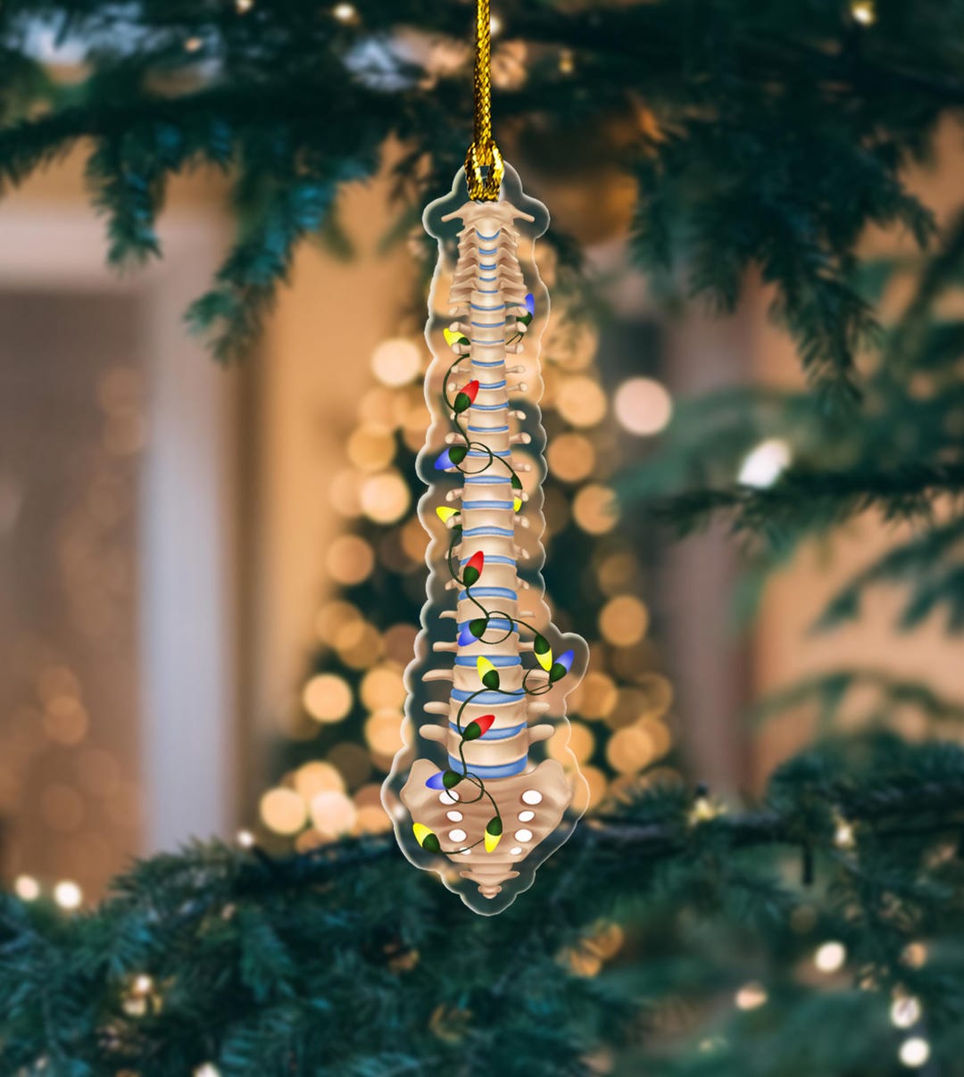 Personalized Christmas Spine Anatomy Ornament Unique Medical Decor for ...