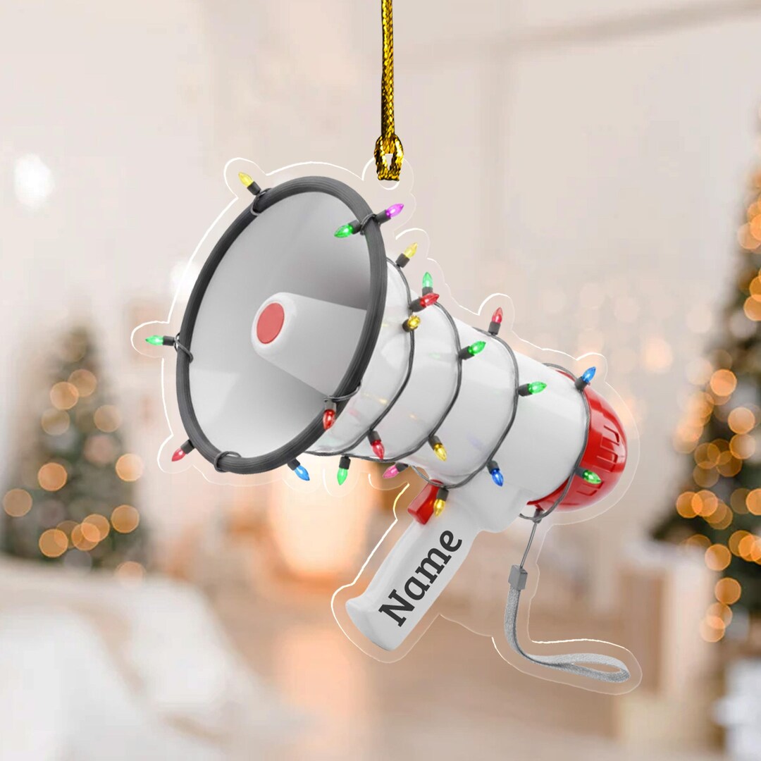 Personalized Megaphone 2D FLAT Ornament, Custom Cheerleader Christmas ...