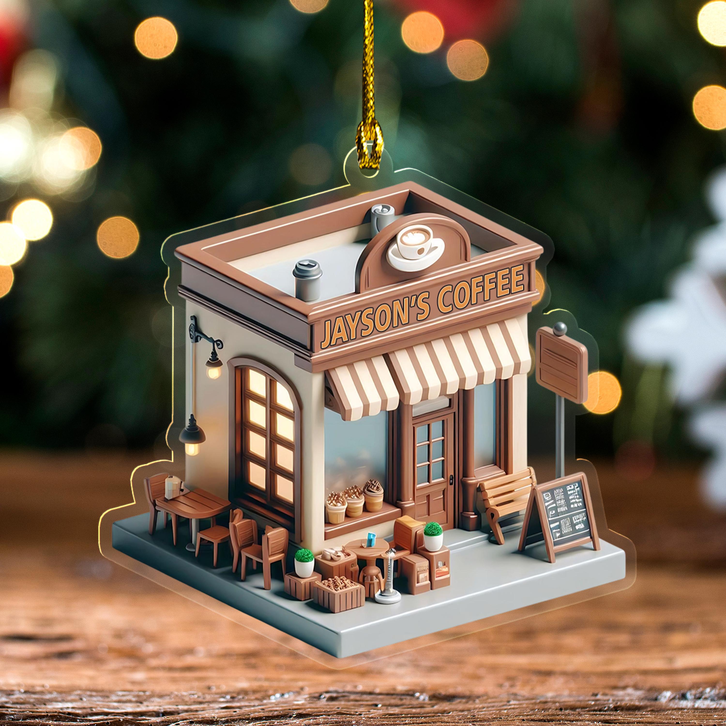 Personalized Coffee Shop Christmas Ornament, Coffee Christmas Gift ...