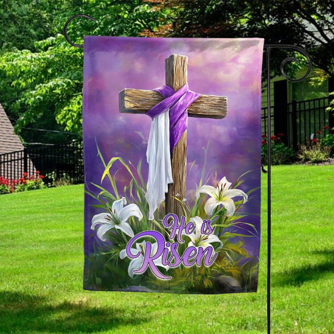 He is Risen Spring Garden Flag, Easter Garden Flag, Easter Yard Decor ...