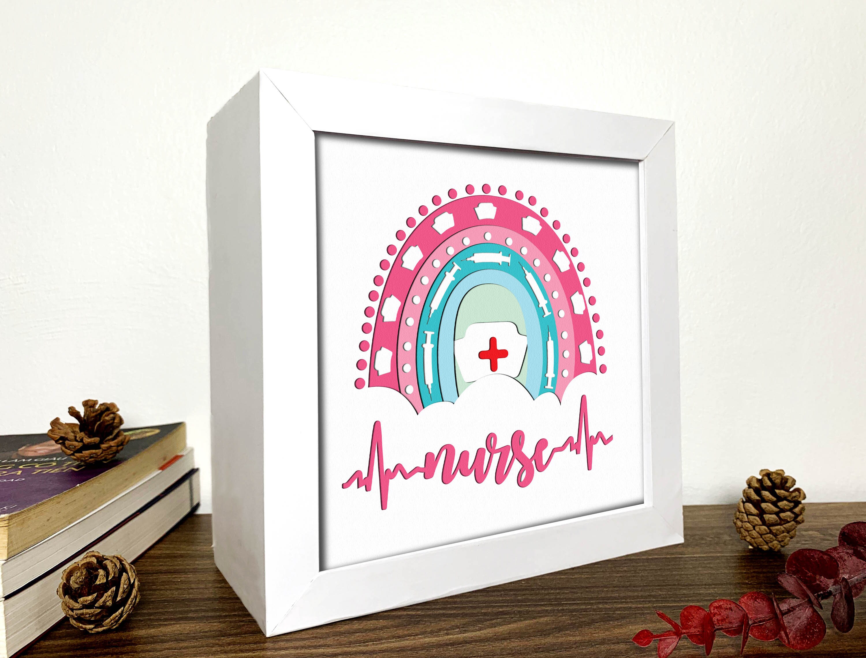 Nurse Shadow Box 3D Svgnursing Gift Svghealthcare - Etsy