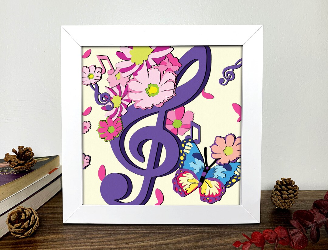 Music Note Shadow Box Svg ,music Note SVG ,music Note 3D Svg ,music ...