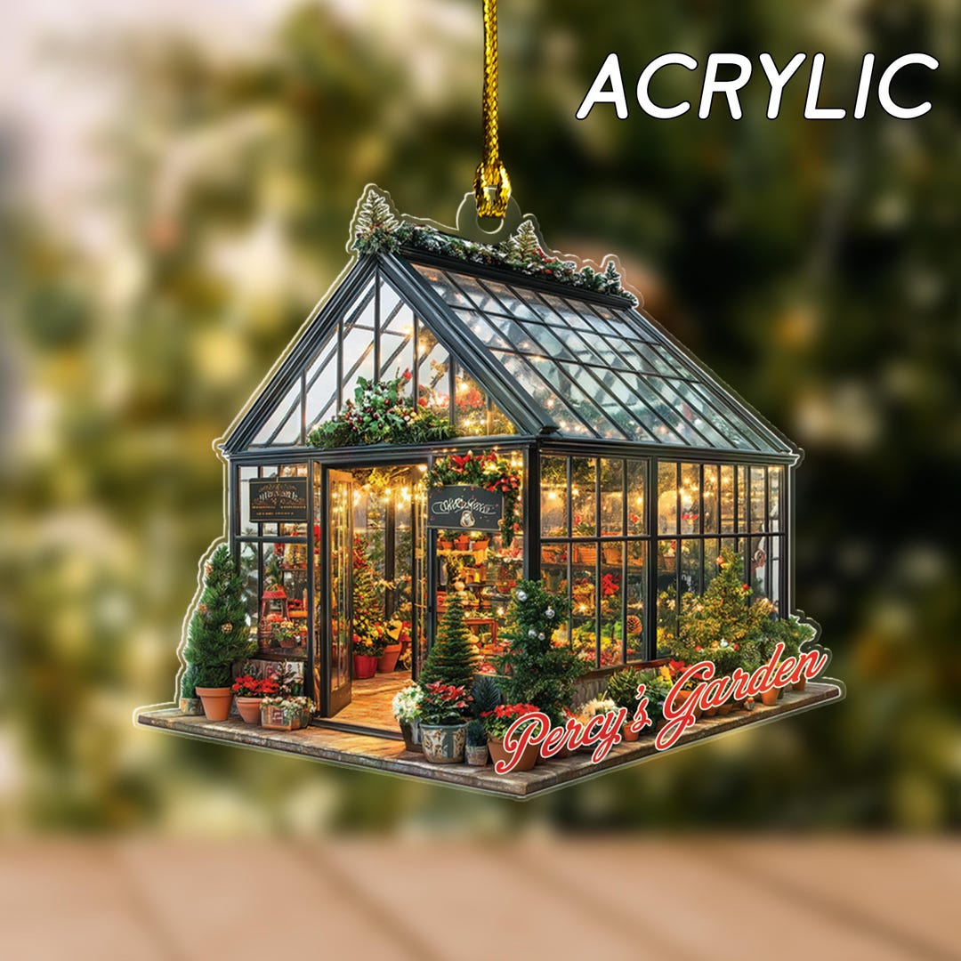 Personalized Garden 2D Flat Ornament, Greenhouse Rearview Mirror Car ...