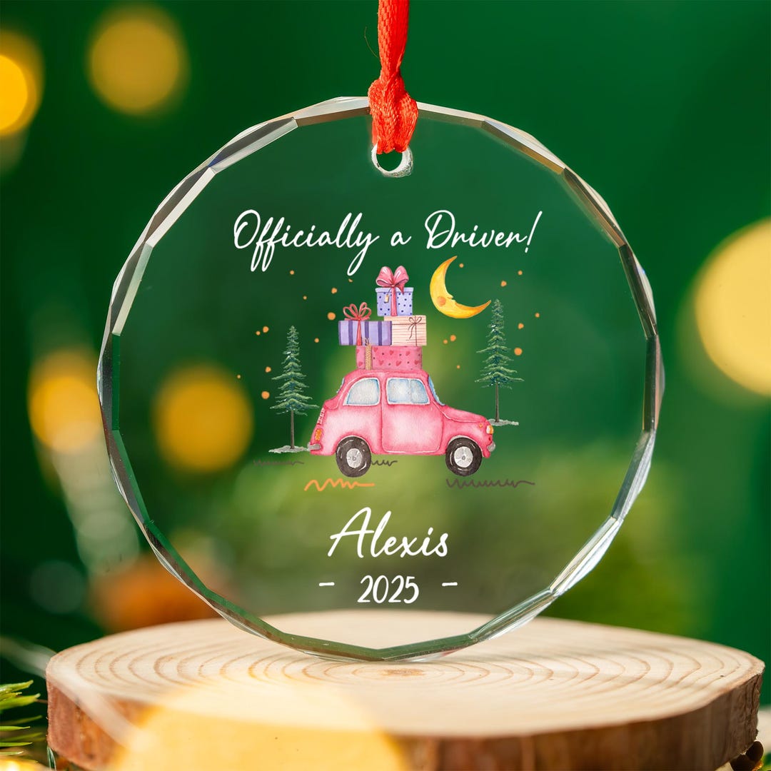 Personalized New Driver Glass Ornament, New Driver Christmas Ornament ...