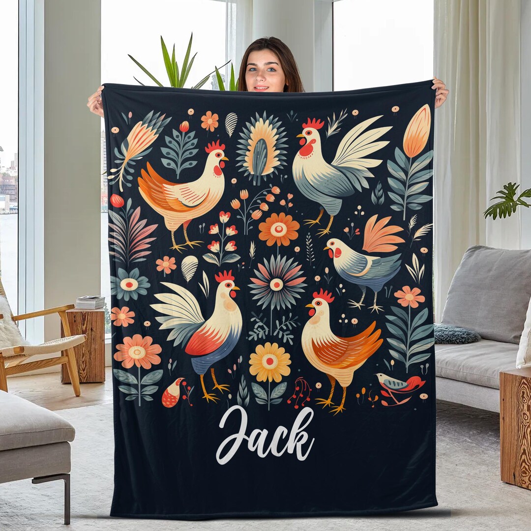 Funny Chicken Blanket, Cute Chicken Blanket, Chicken Lover Gift ...