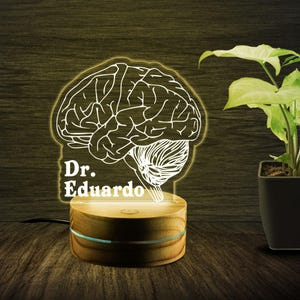 Personalized Brain LED Night Light With Remote - Perfect Gift for ...