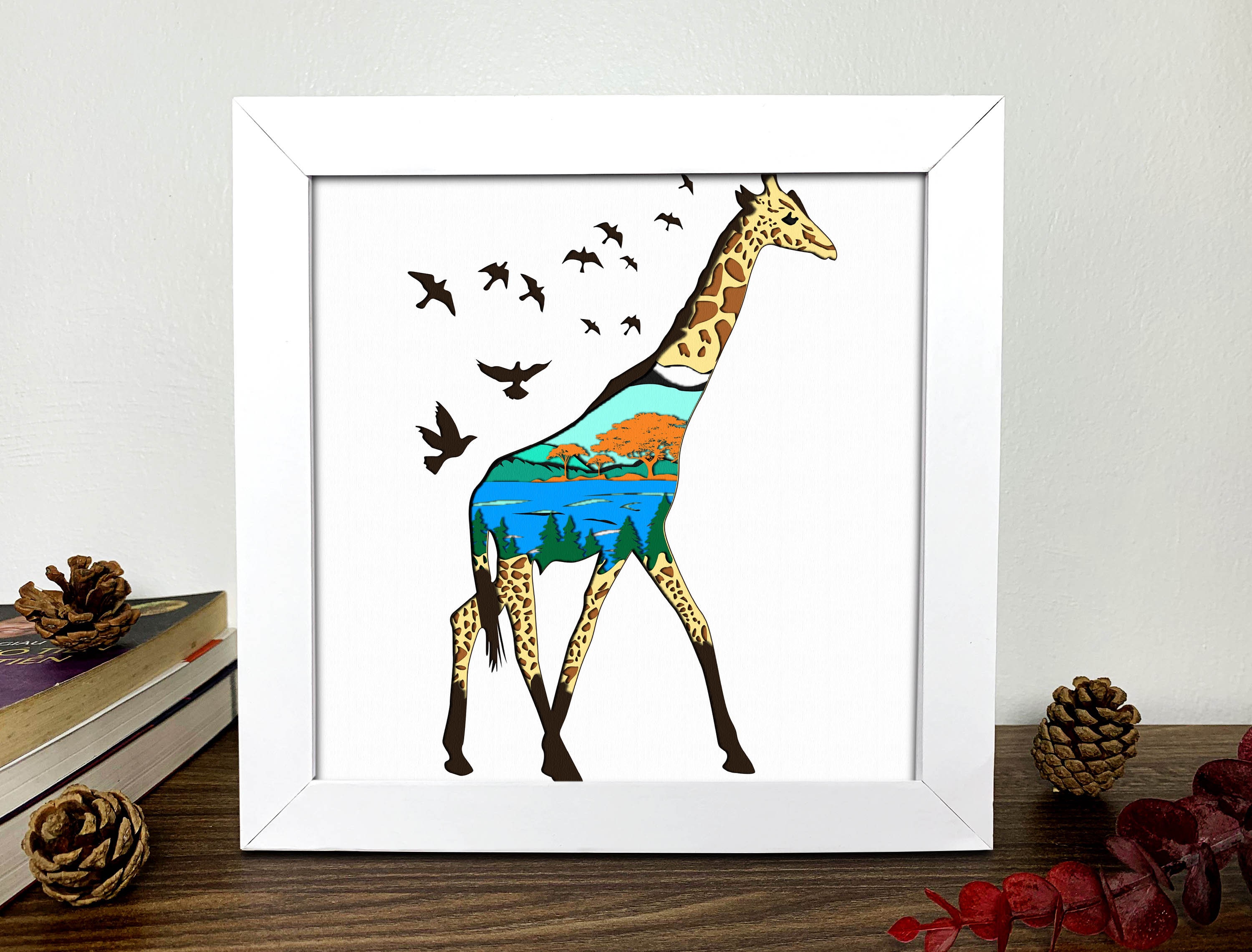 Giraffe Shadow Box Svganimal Shadow Box 3D Svgshadow Box - Etsy UK