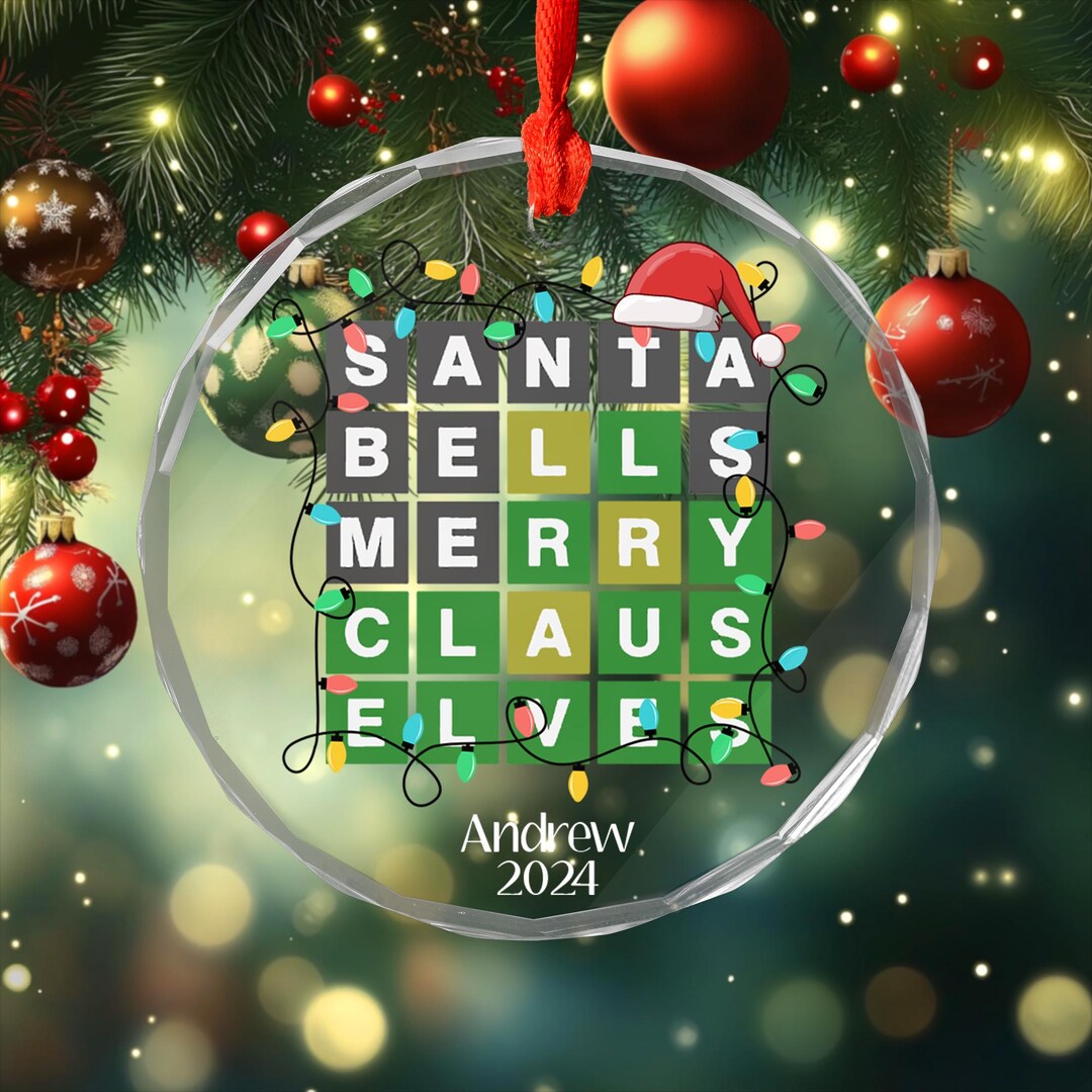 Wordle Glass Ornament, Wordle Christmas Gift, Wordle Lover Gift 2024 ...