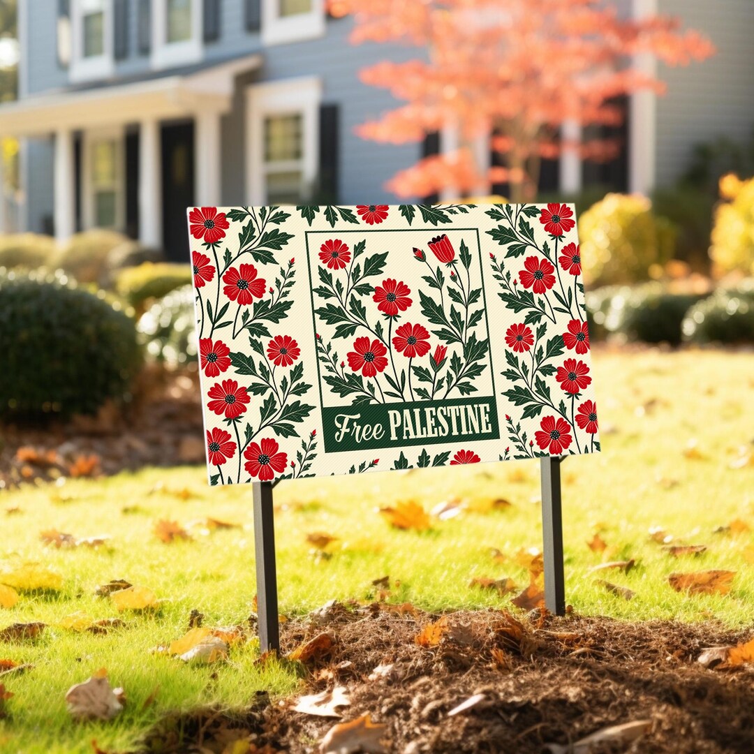 Free Palestine Sign, Palestine Garden Flag, Palestine Yard Flag, Stand ...