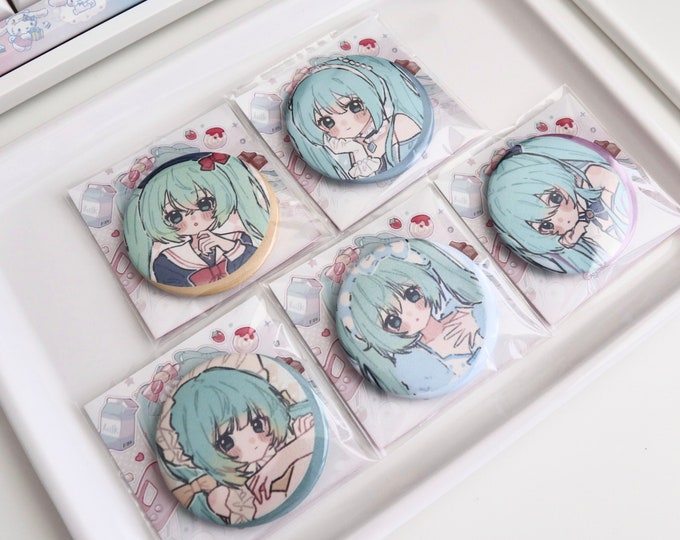 Pre-order | Hatsune Miku Badges Vol 1 | Kawaii Game Fanart Girl ...