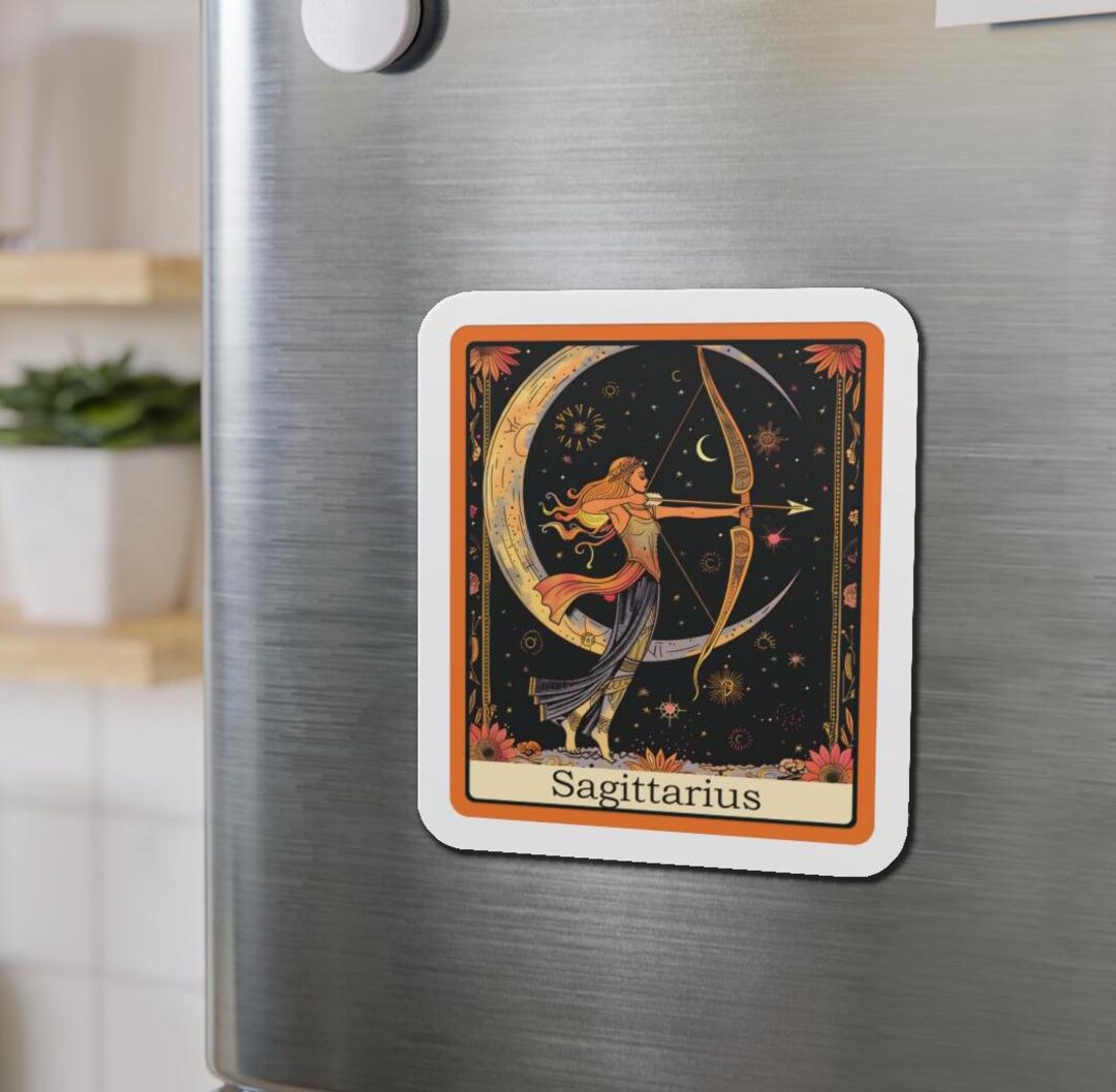 Sagittarius Zodiac Die-cut Magnet Tarot Card Astrology Fridge Decor ...