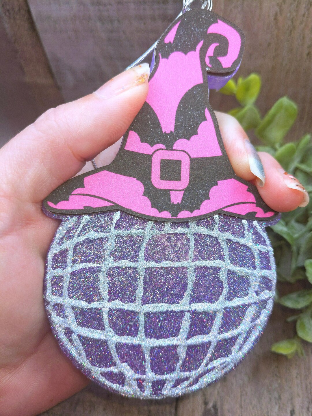 Witch Hat Disco Ball Car Freshie, Glitter Car Freshies, Halloween Air ...