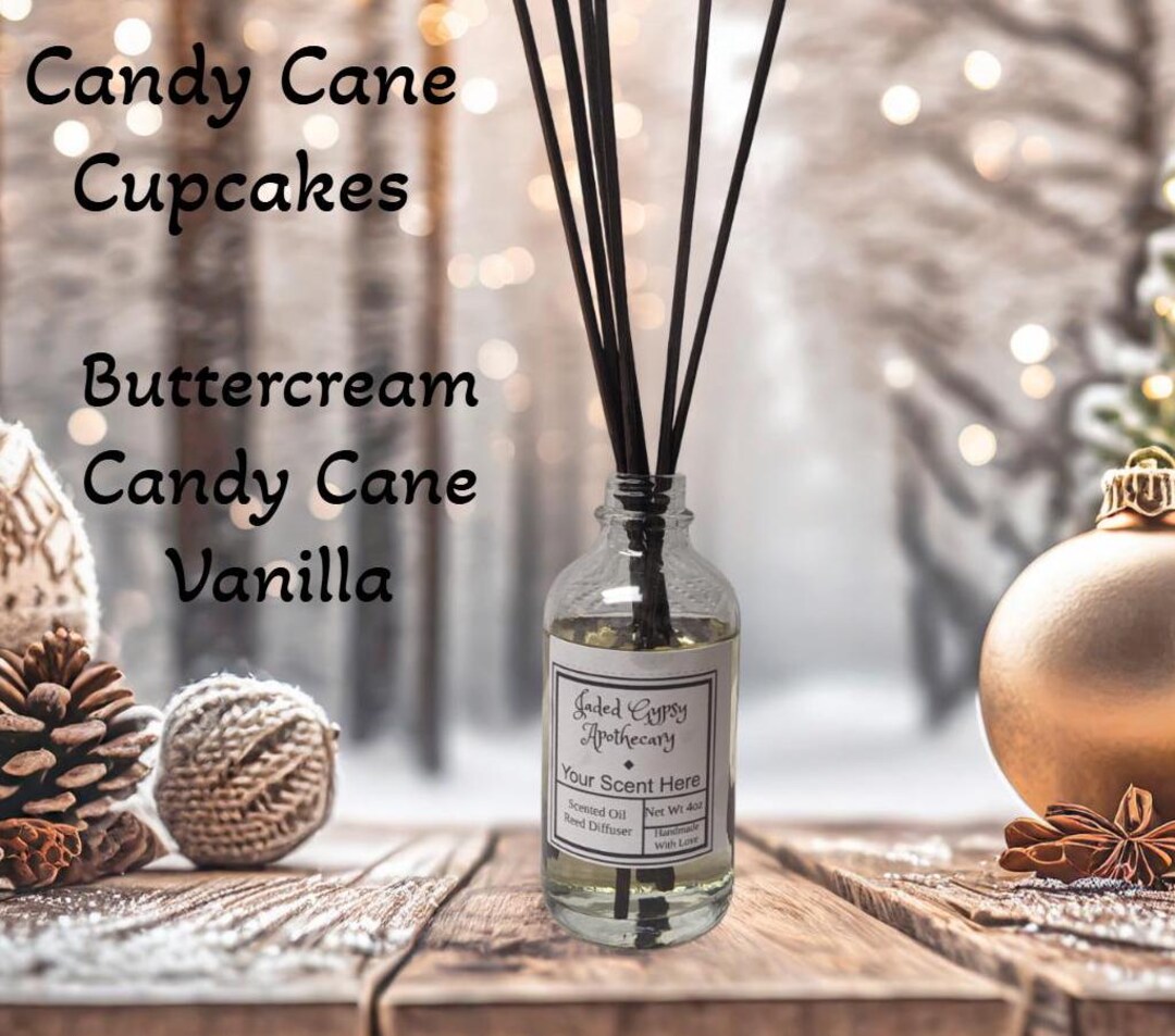 Candy Cane Cupcakes Reed Diffuser, Candy Cane Diffuser Oil, Christmas ...