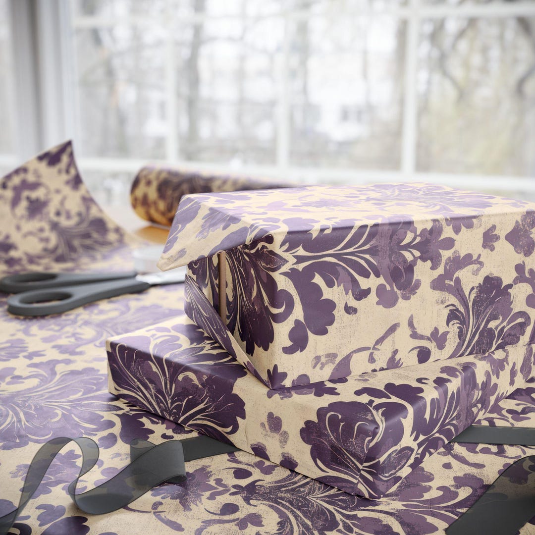 Victorian Damask Wrapping Paper, Vintage Gothic Wrapping Paper ...