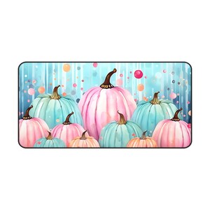 Pastel Pumpkins Fall Desk Mat Cute Halloween Desk Mat Fall Office Decor ...