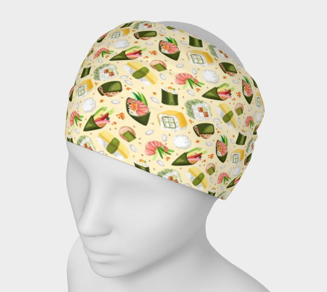 Cute Sushi Headband, Sushi Lover Gift, Wide Scrunchy Headband, Stretchy ...