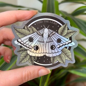 Moth Sticker | Find the Light - Etsy