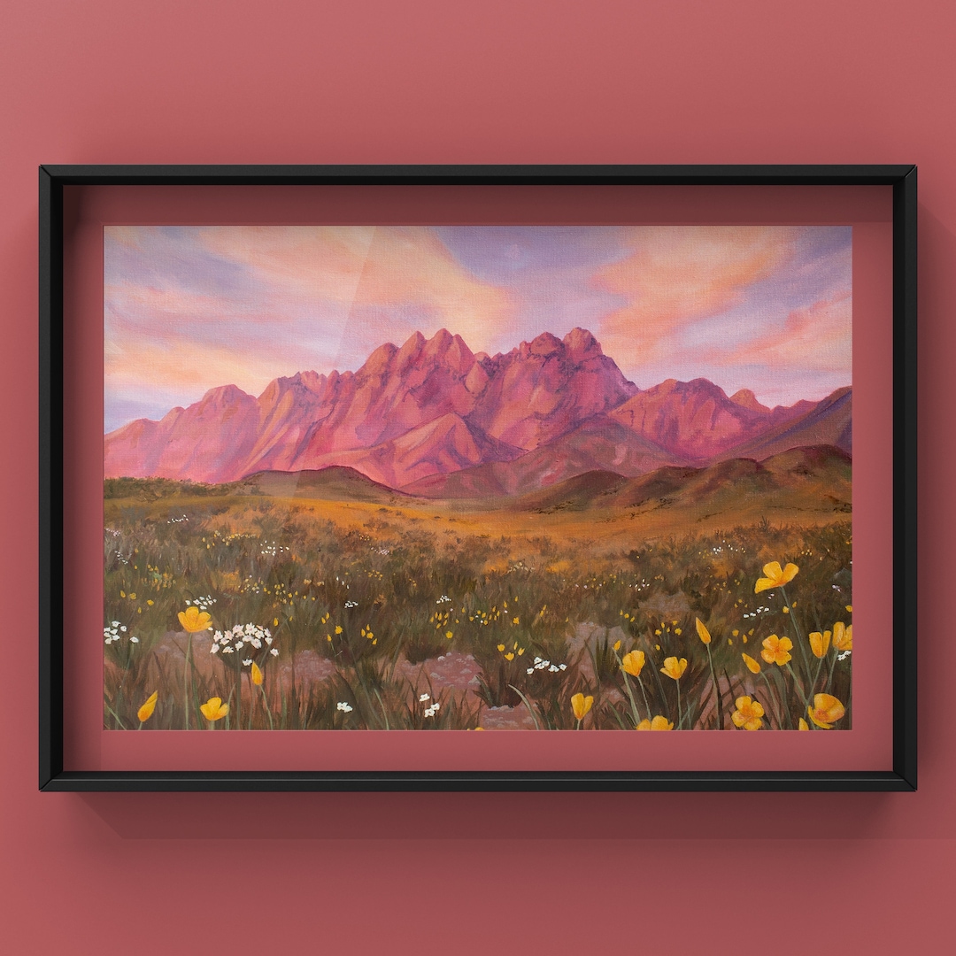 Organ Mountains Art Print | Superbloom Spring | New Mexico Art - Etsy