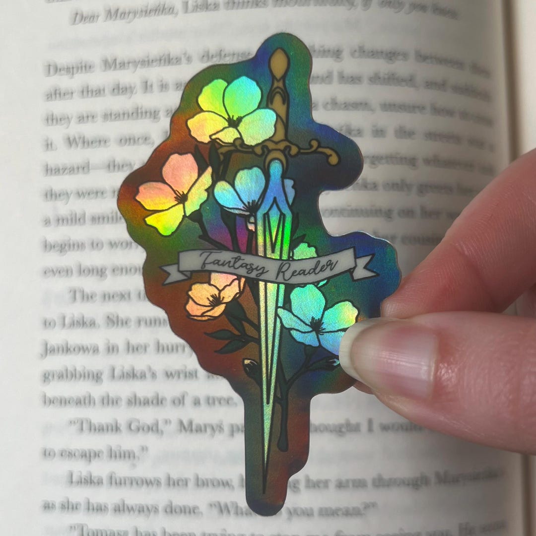 Fantasy Reader Sticker | Holographic Decal | Romantasy | Kindle Sticker ...