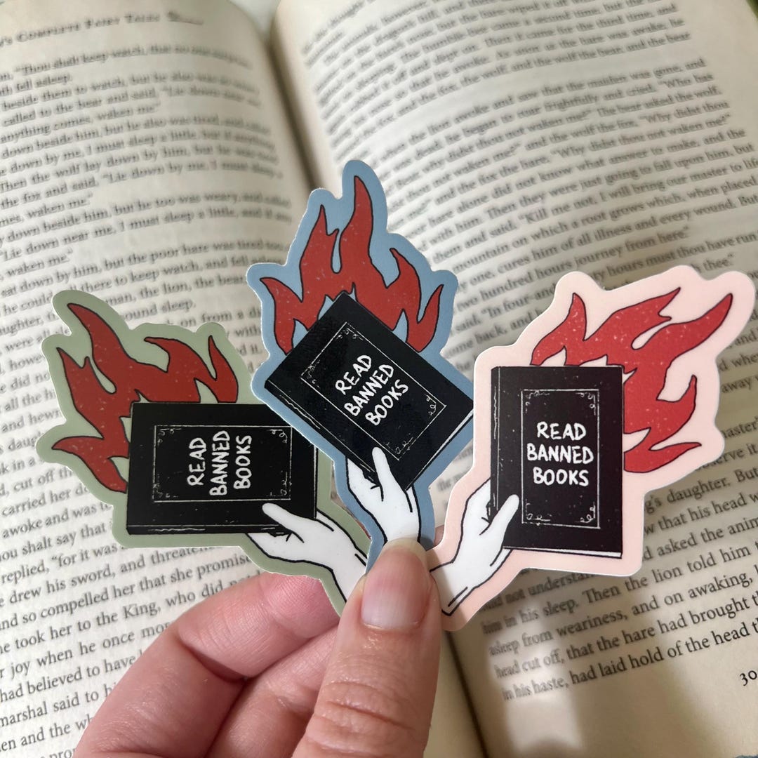 Read Banned Books Vinyl Sticker - Etsy