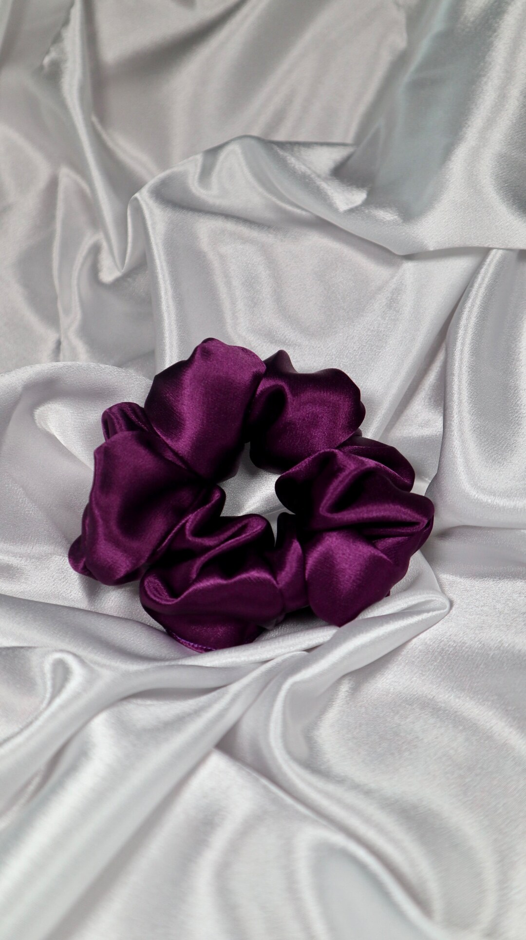 Dark Purple Satin Scrunchie - Etsy
