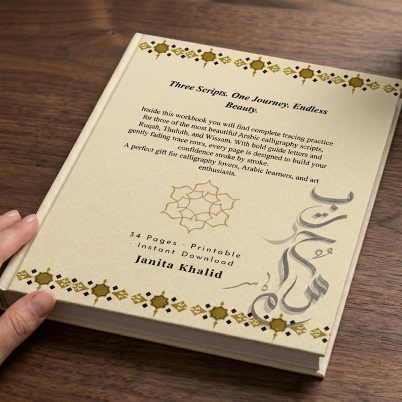 Arabic Calligraphy Writing Workbook, Beginner Calligraphy Practice ...