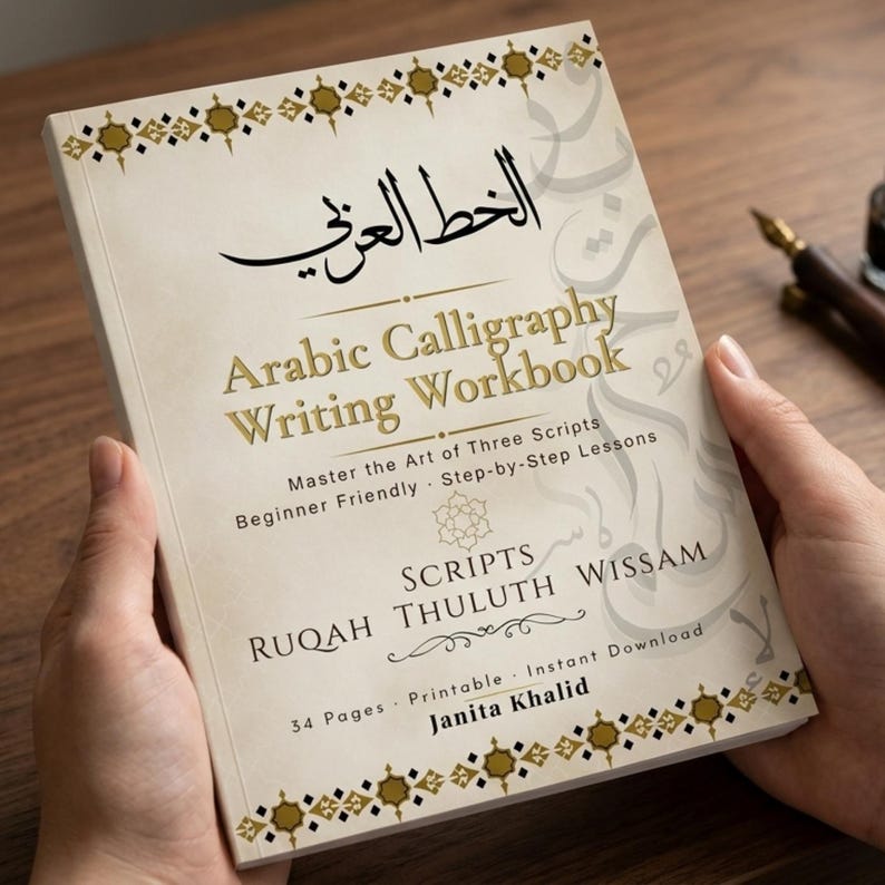 Arabic Calligraphy Writing Workbook, Beginner Calligraphy Practice ...