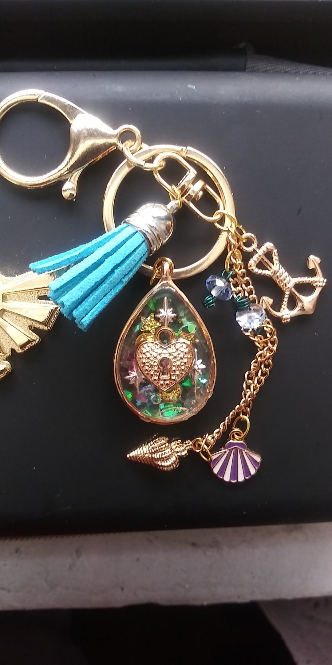 Custom Made Resin Gold Keychains, Leather Keychain, Coordinates ...