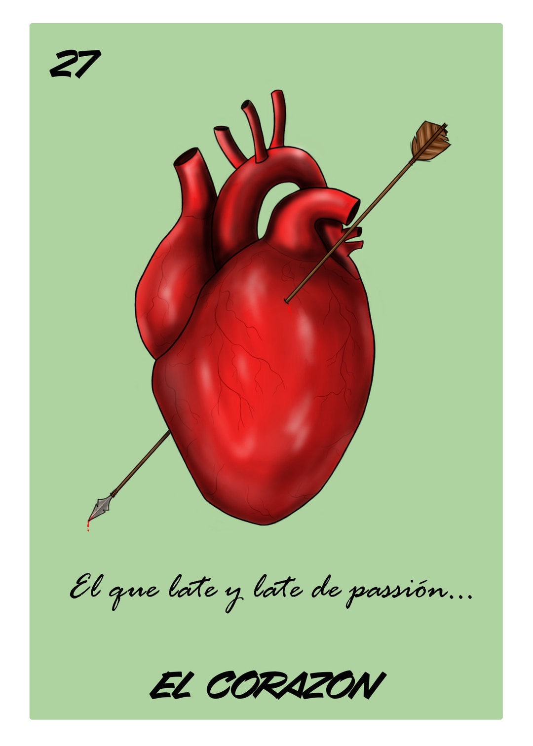 El Corazon - Lotería Card Collection, Digital Painting/illustration ...