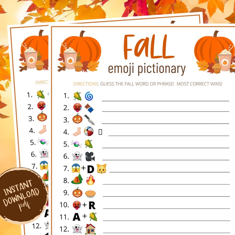 Autumn Games Printable - Etsy