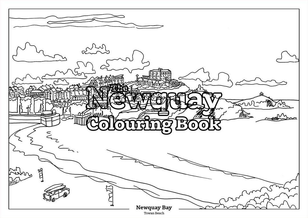 PDF Print, Newquay Harbour, Colouring In, Adults Colouring Book, Kids ...