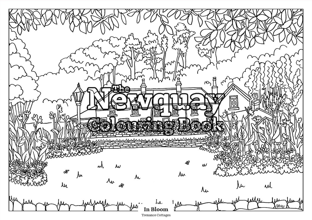 PDF Print, Cornish Cottage, Colouring In, Adults Colouring Book, Kids ...