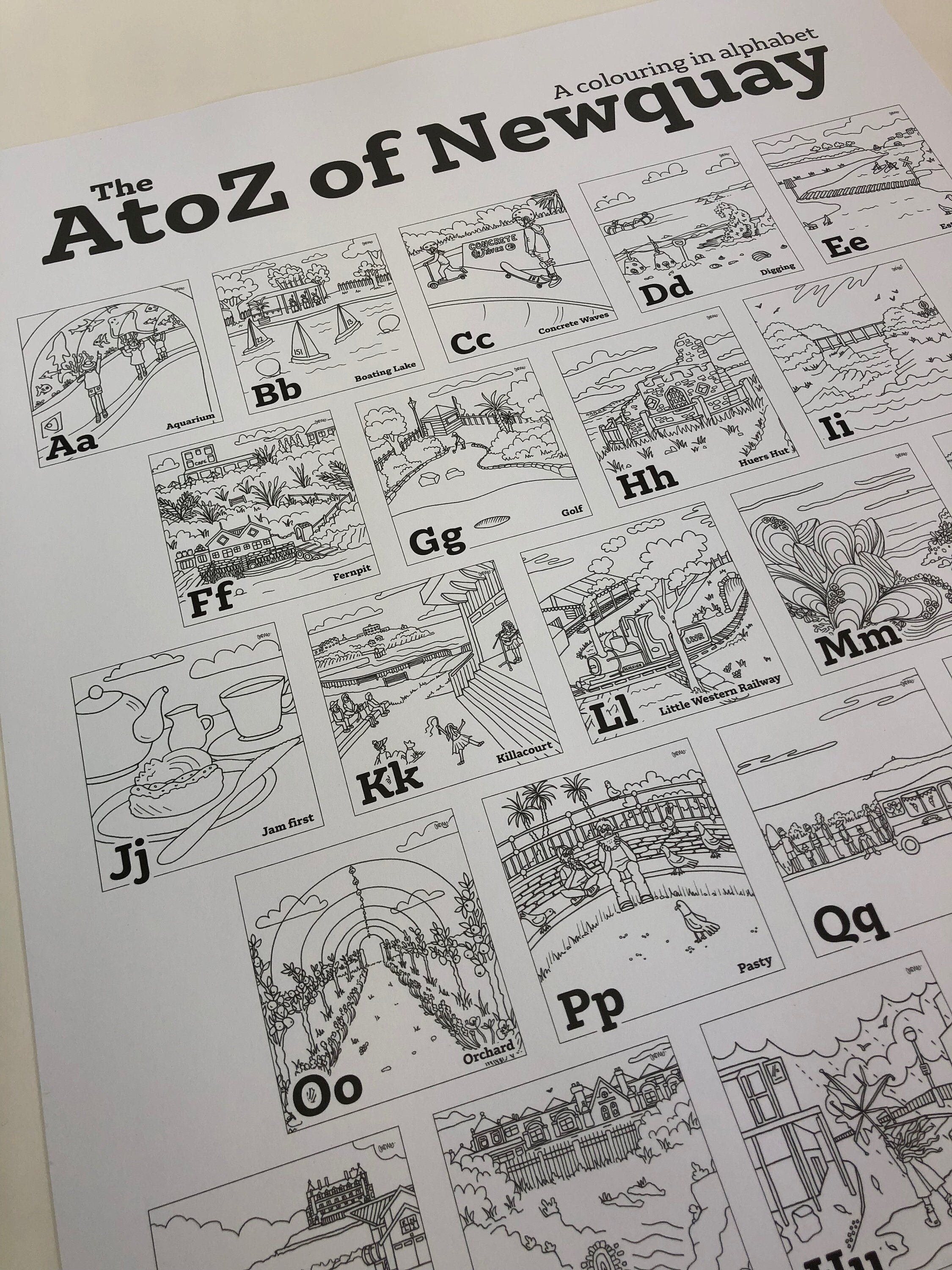 Afiche del alfabeto para colorear de la A a la Z de Newquay - Etsy España