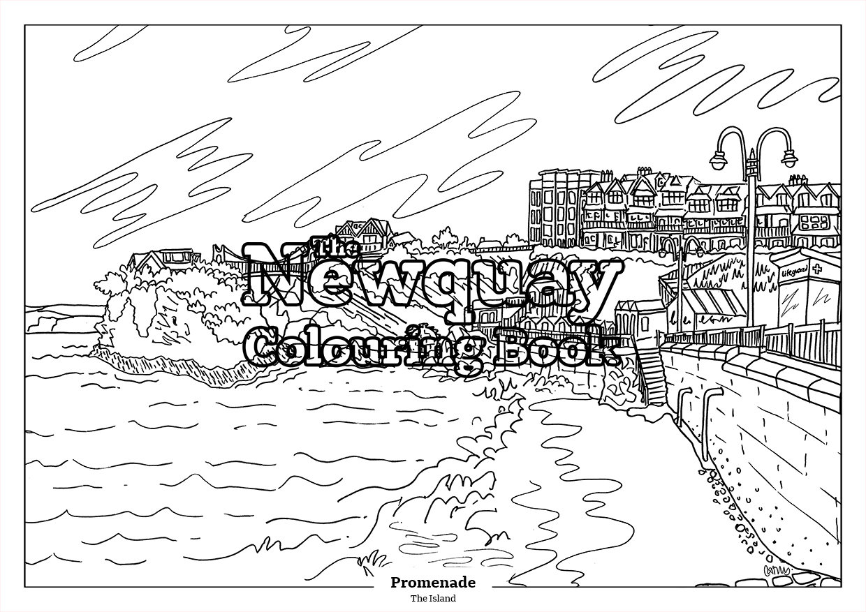 PDF Print, Newquay Island, Colouring In, Adults Colouring Book, Kids ...