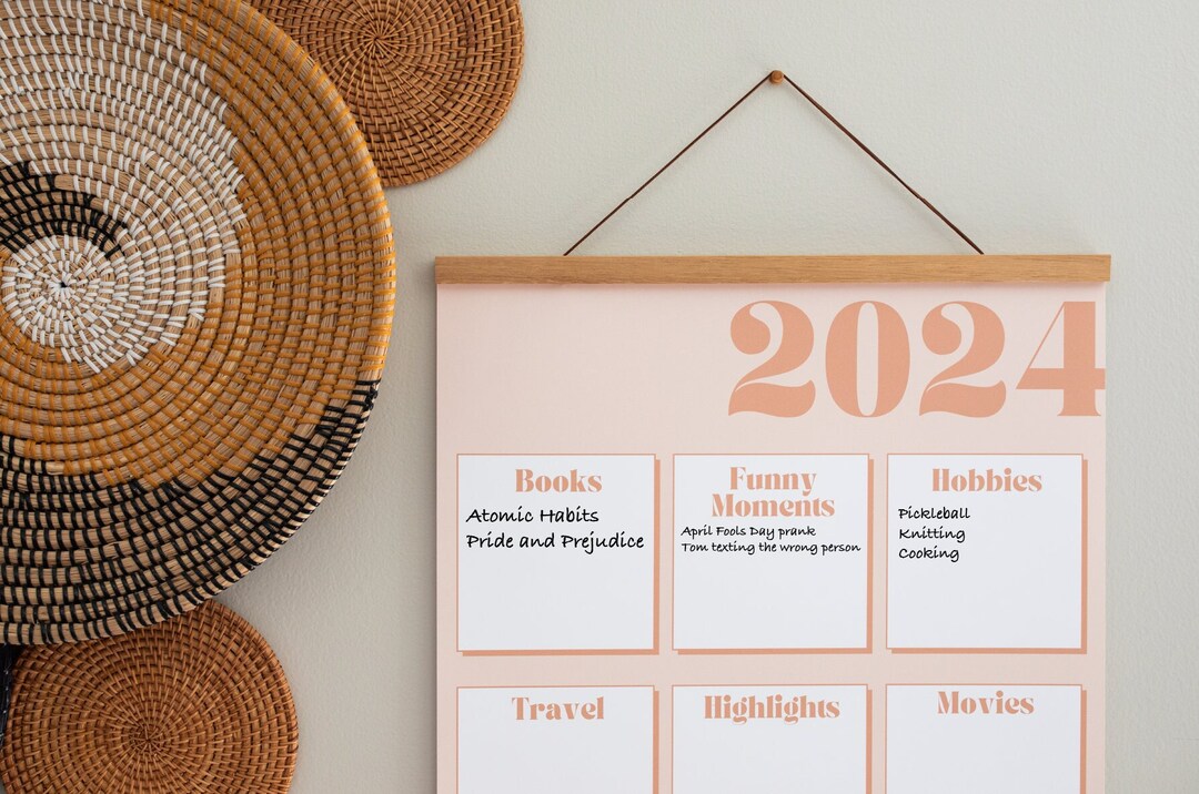 2024 Journal Poster Wood Poster Hanger Interactive - Etsy