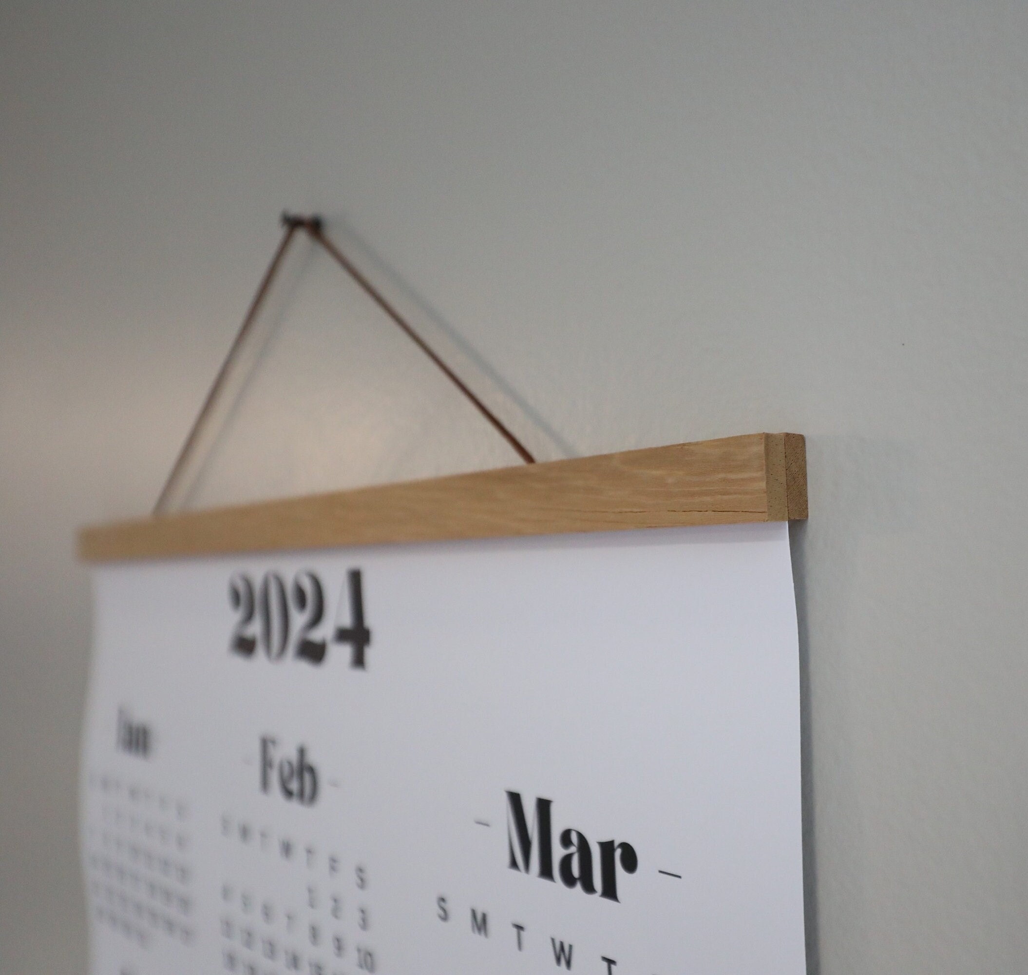 2024 Poster Calendar | Wood Poster Hanger | Wall Hanging | All Year ...