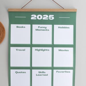2025 Journal Poster | Wood Poster Hanger | Interactive Decor | Wall ...