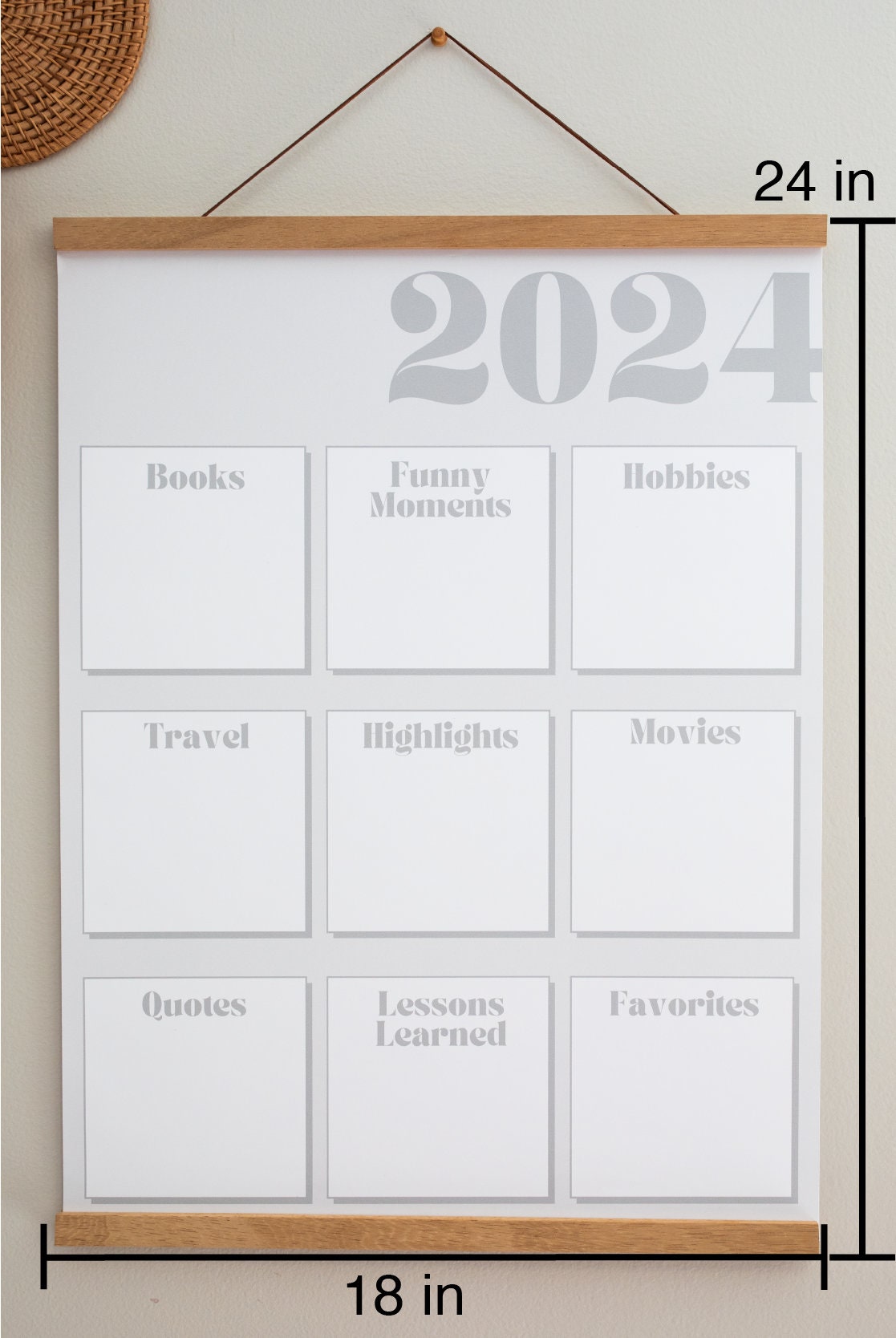 2024 Journal Poster | Wood Poster Hanger | Interactive Archival Decor ...