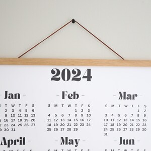 2024 Poster Calendar | Wood Poster Hanger | Wall Hanging | All Year ...