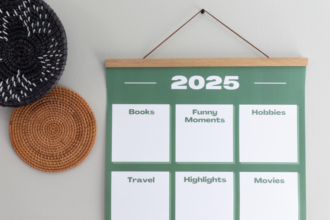 2025 Journal Poster | Wood Poster Hanger | Interactive Decor | Wall ...